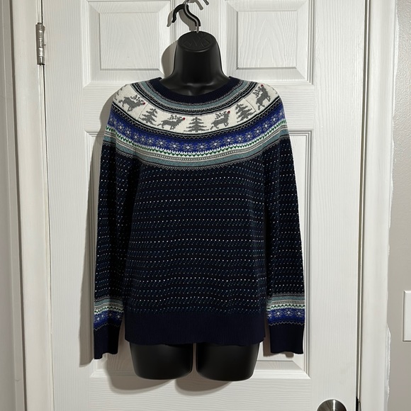 Talbots | Sweaters | Nwt Talbots Blue Lambswool Blend Crew Neck ...